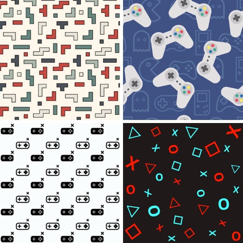Old Video Game Square Pattern – Jersey Print Factory