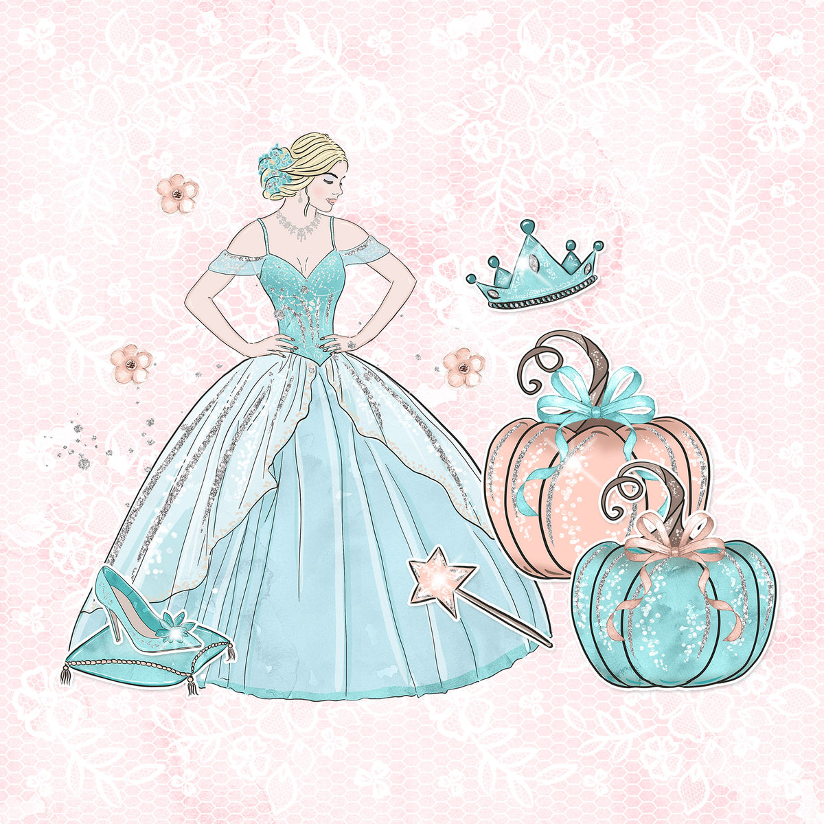 fairy tale designs in pink fabric DS1724 – Jersey Print Factory