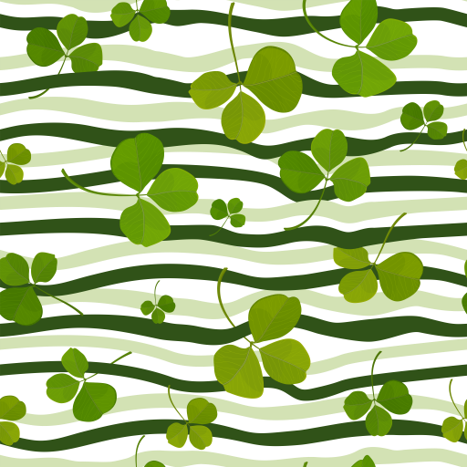 three leaf clover designs in white fabric with green stripes DS2131 ...