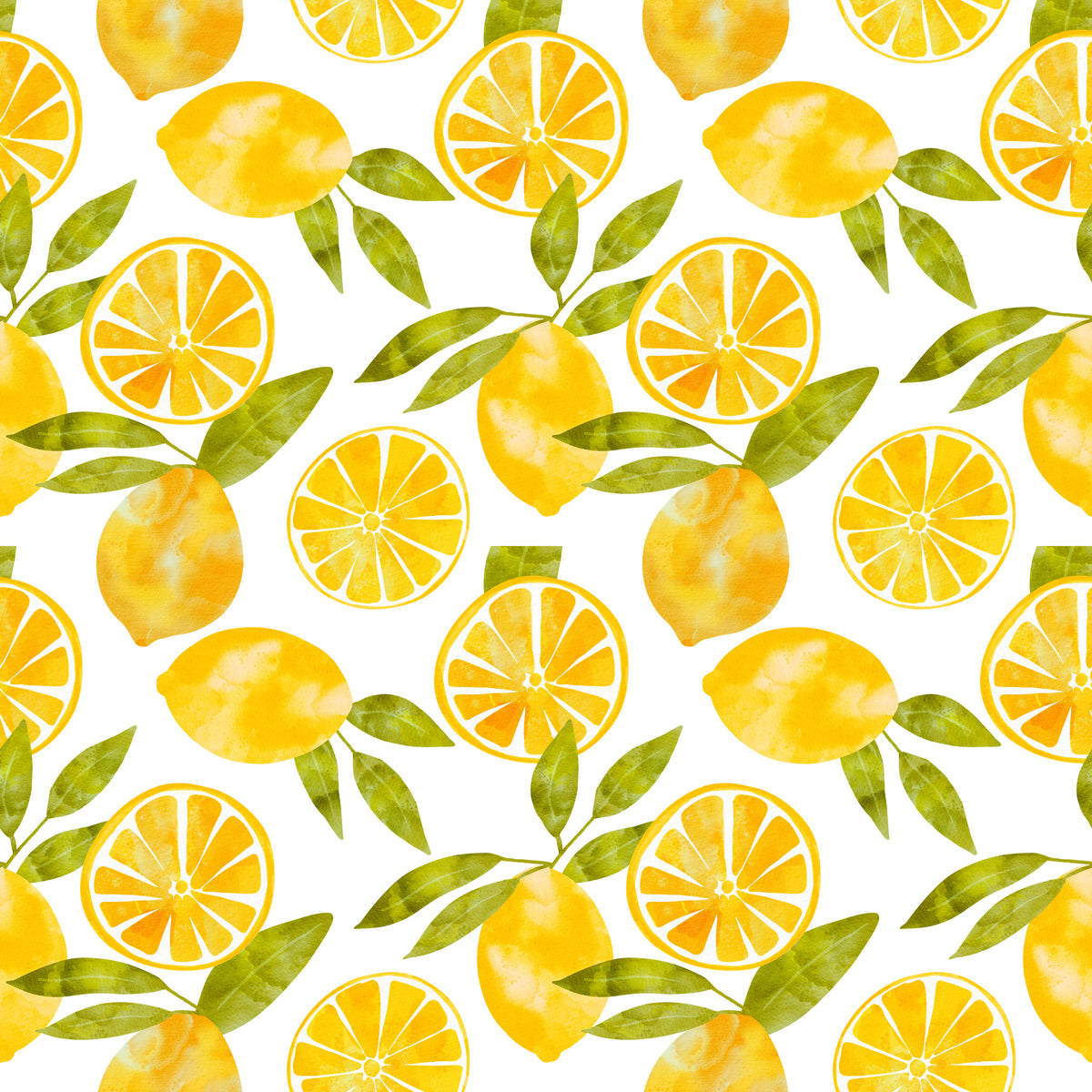 Lemon Patterns on White Fabric E2132 – Jersey Print Factory