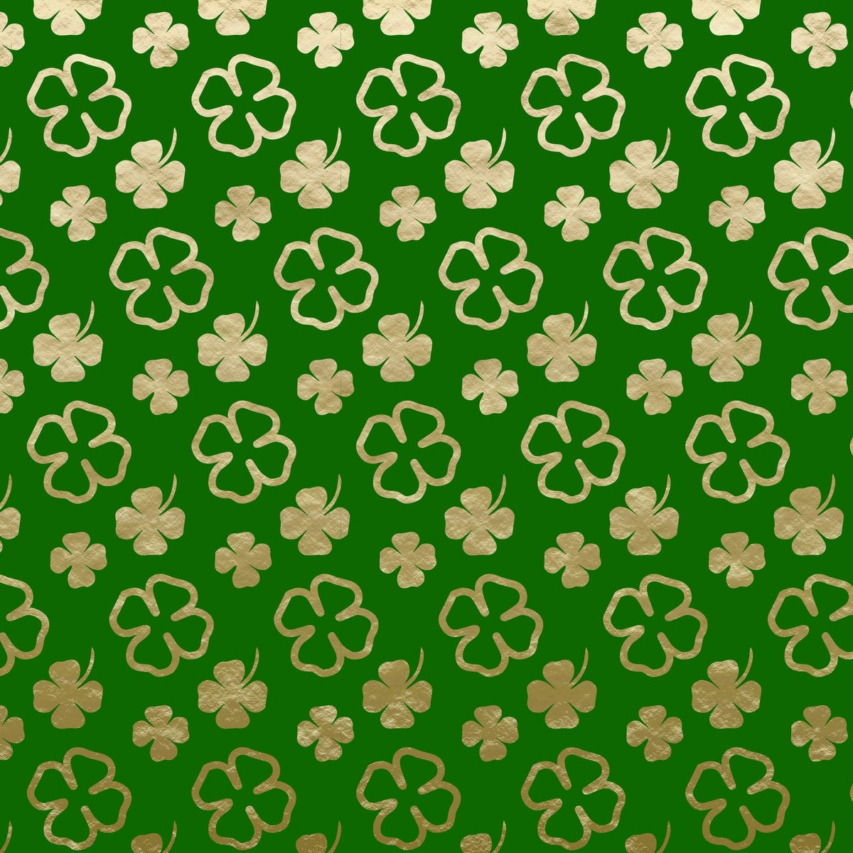 gold four leaf clover designs on green fabric DS2152 – Jersey Print Factory