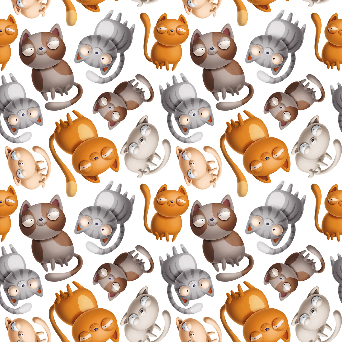 Colorful Animal Patterns on White Fabric D1873 – Jersey Print Factory