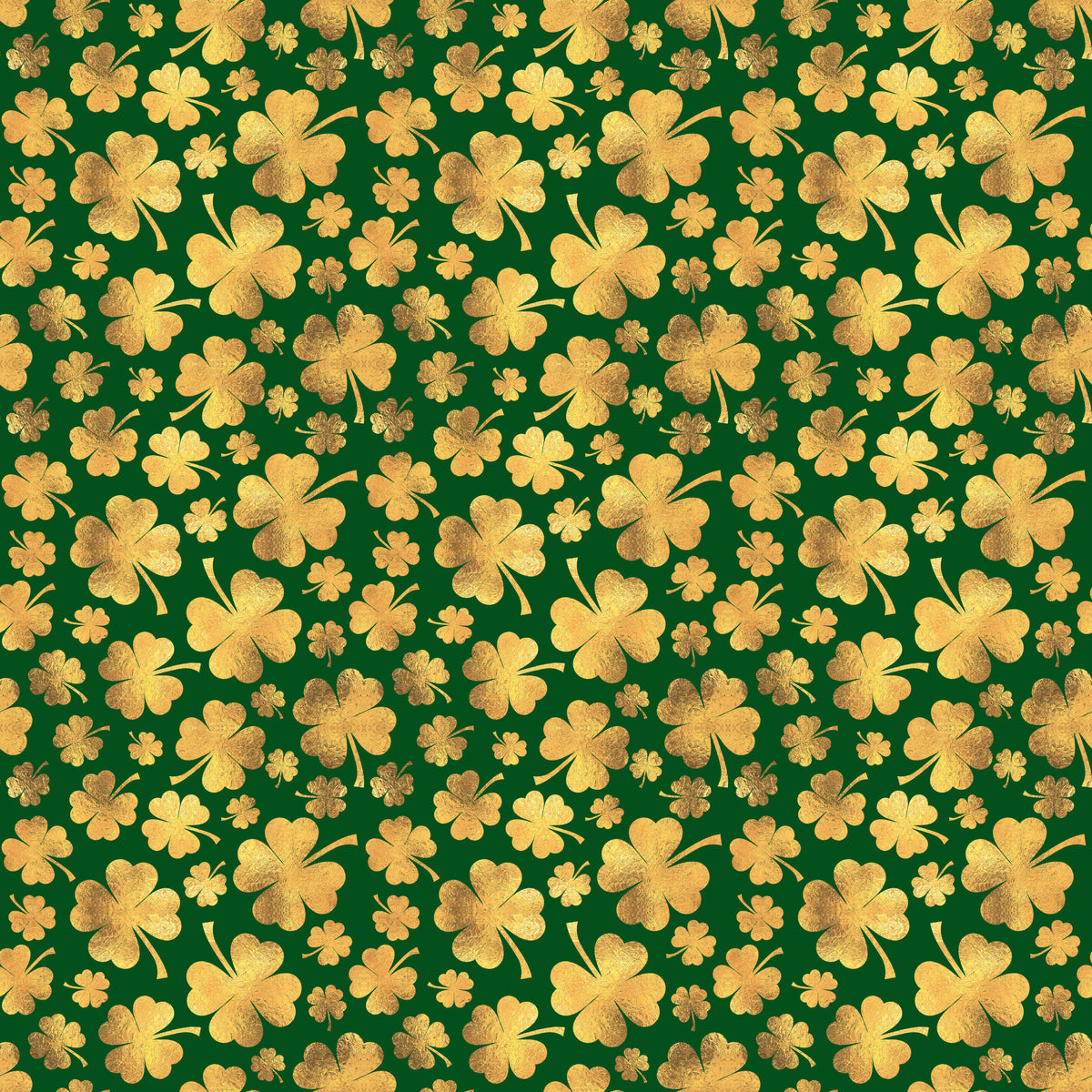 gold clover designs in dark green fabric DS2181 – Jersey Print Factory