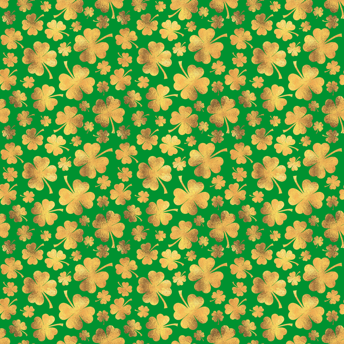 gold clover designs in green fabric DS2178 – Jersey Print Factory
