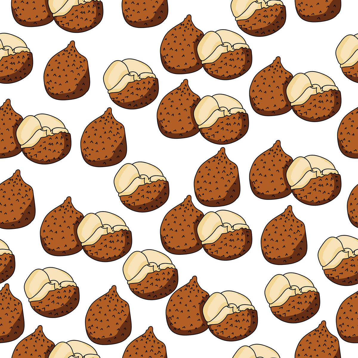 Chestnut Designs on White Fabric D1281 – Jersey Print Factory