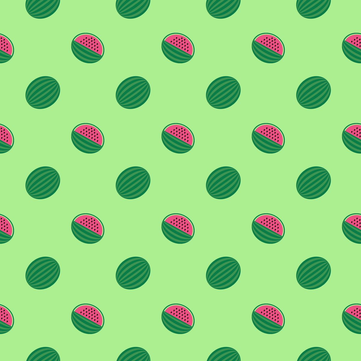 whole and cut watermelon designs in green fabric E1431 – Jersey Print ...