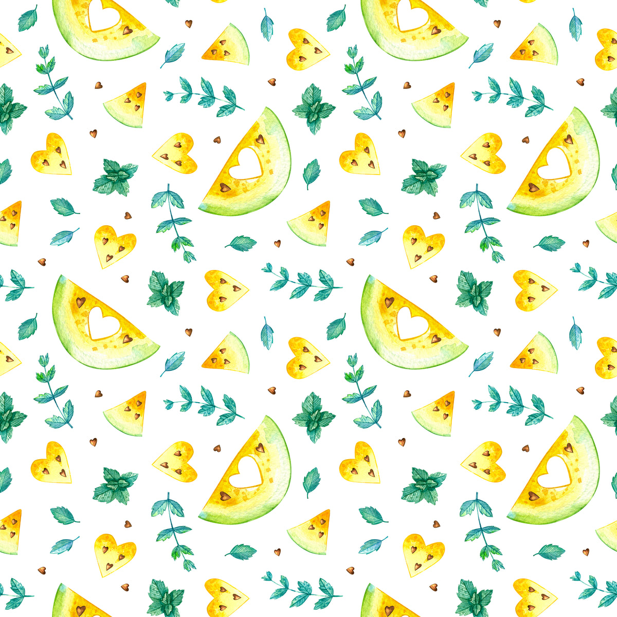 watermelon and watermelon heart designs on white fabric E2156 – Jersey ...